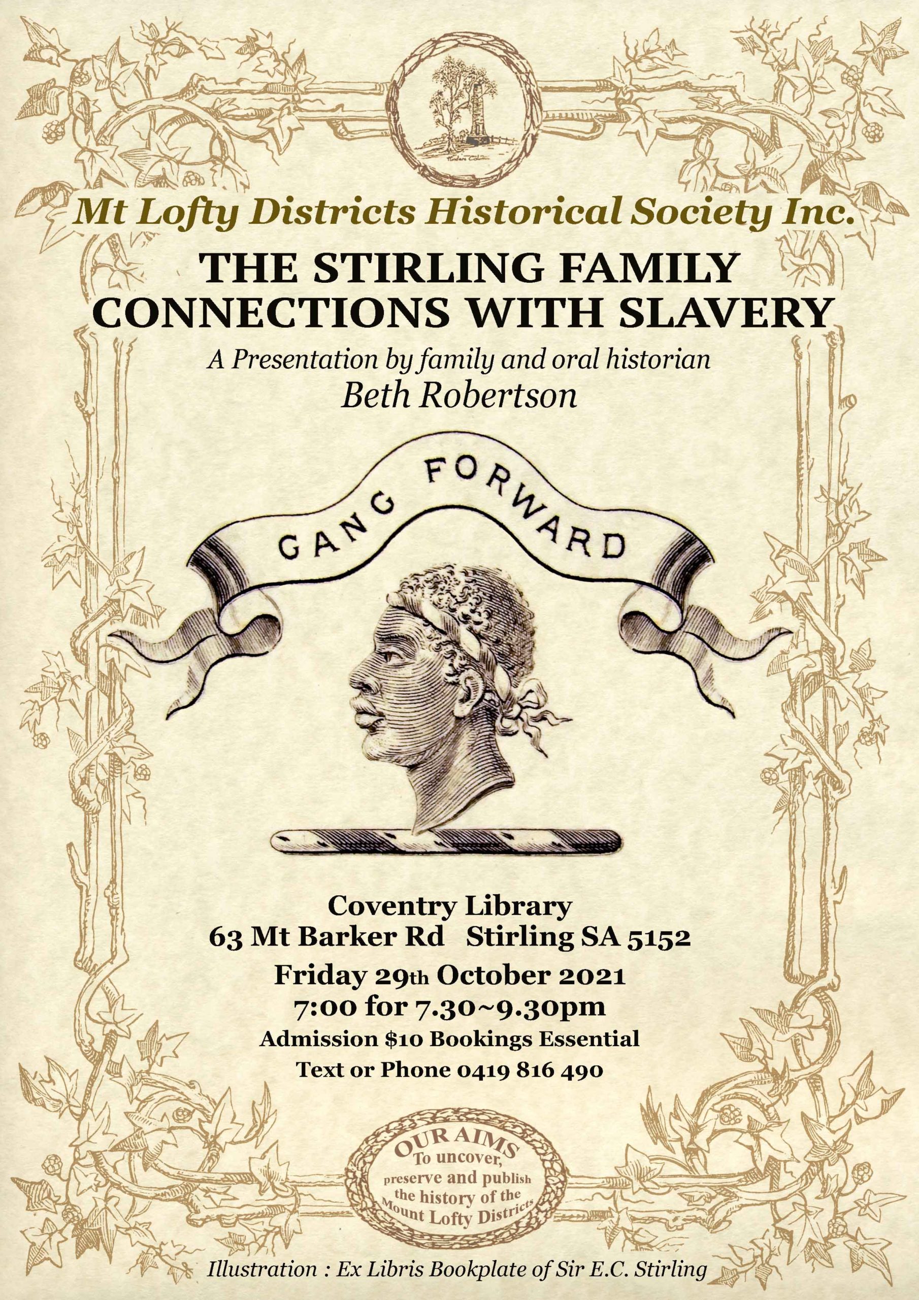The Stirling Family Connections with Slavery – Mount Lofty Districts ...