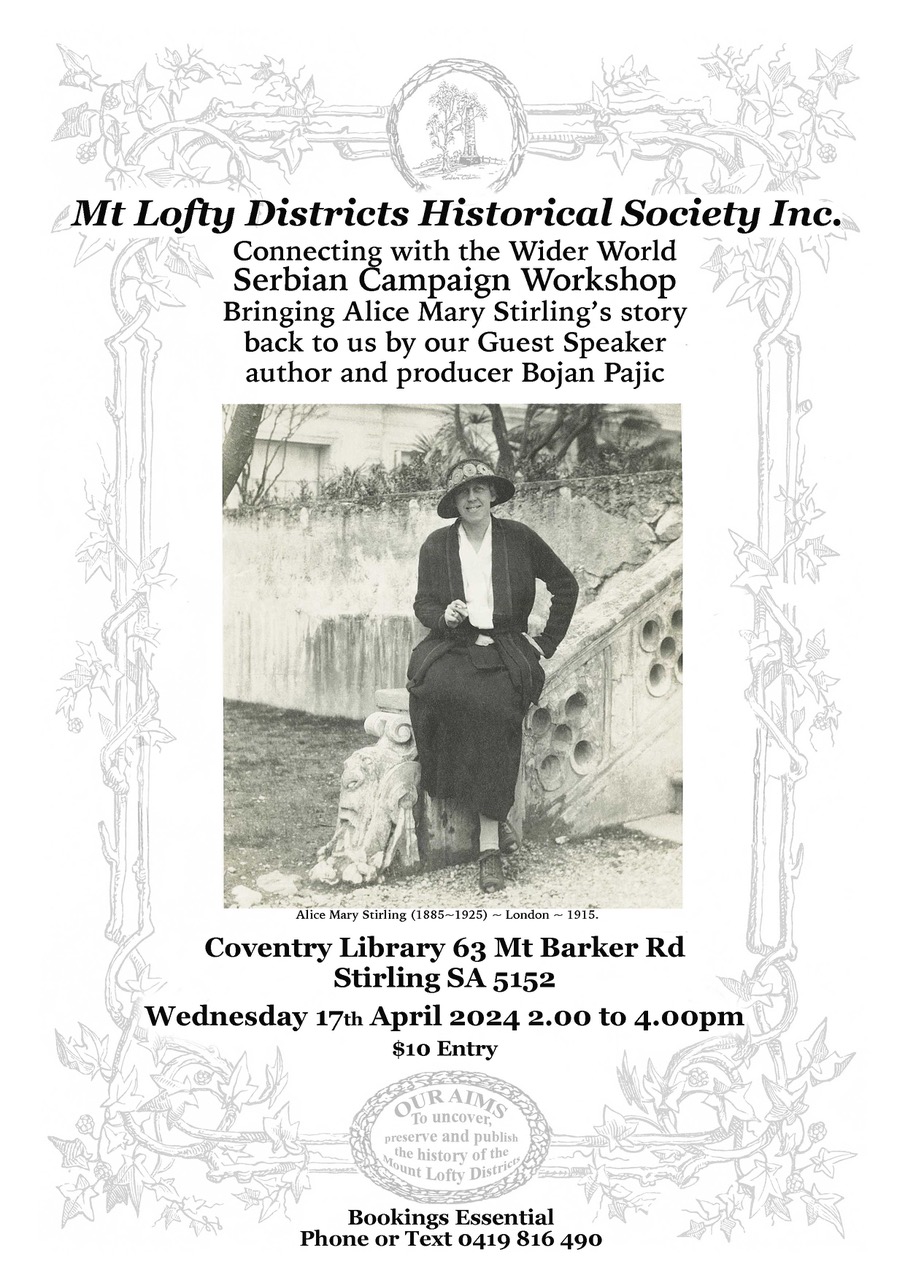 Alice Mary Stirling and her links to Serbia in WW1 – Mount Lofty ...